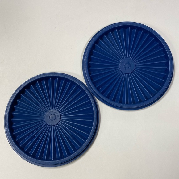 Tupperware | Kitchen | Two Vintage Tupperware Blue Canister Lids 817 ...